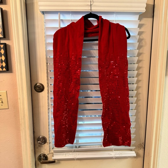 Accessories | Red Sequin Scraf | Poshmark